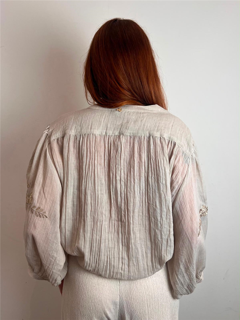 Camicia Collo Alla Coreana Con Ricamo - Philia Loft cod. D02N1248 ...